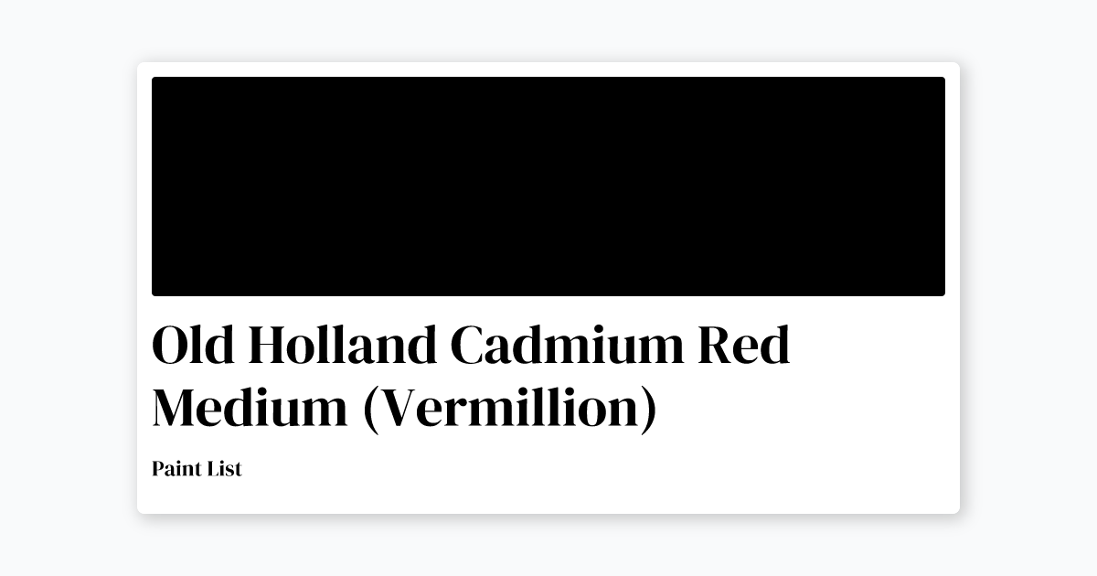 Old Holland Cadmium Red Medium (Vermillion)